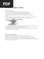 Class 8 Science Friction Worksheet | PDF | Friction | Force