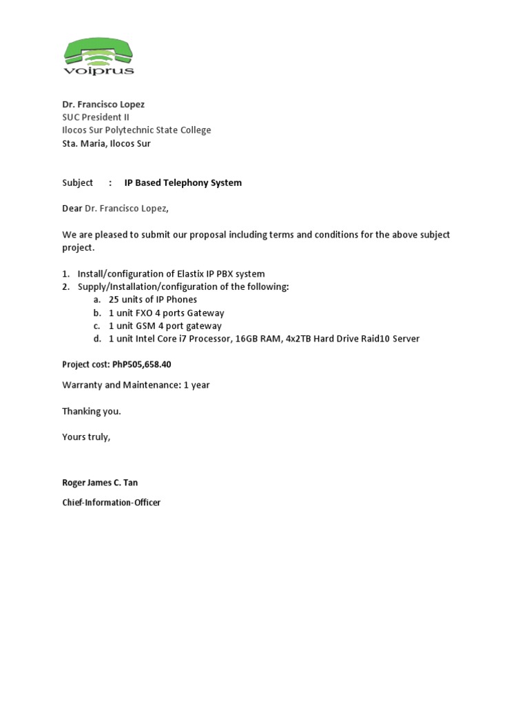 IP Based Telephony System Proposal | PDF | Instant Messaging ...