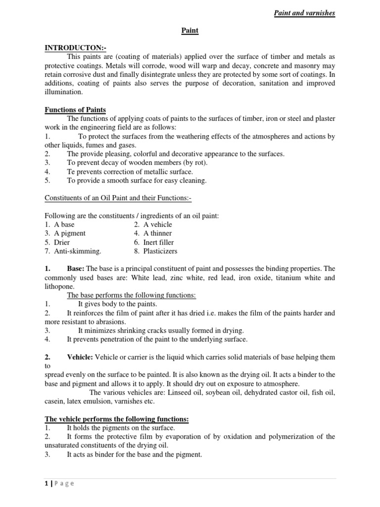 Paints | PDF | Varnish | Paint