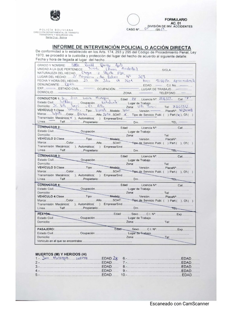 Sbrig. Quiroga Ajata Ronald - Accion Directa, Acta de Descripcion de ...