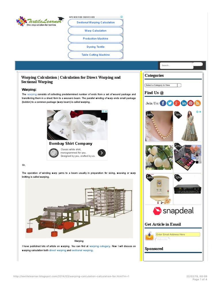 Warping Calculation - Calculation For Direct Warping and Sectional ...