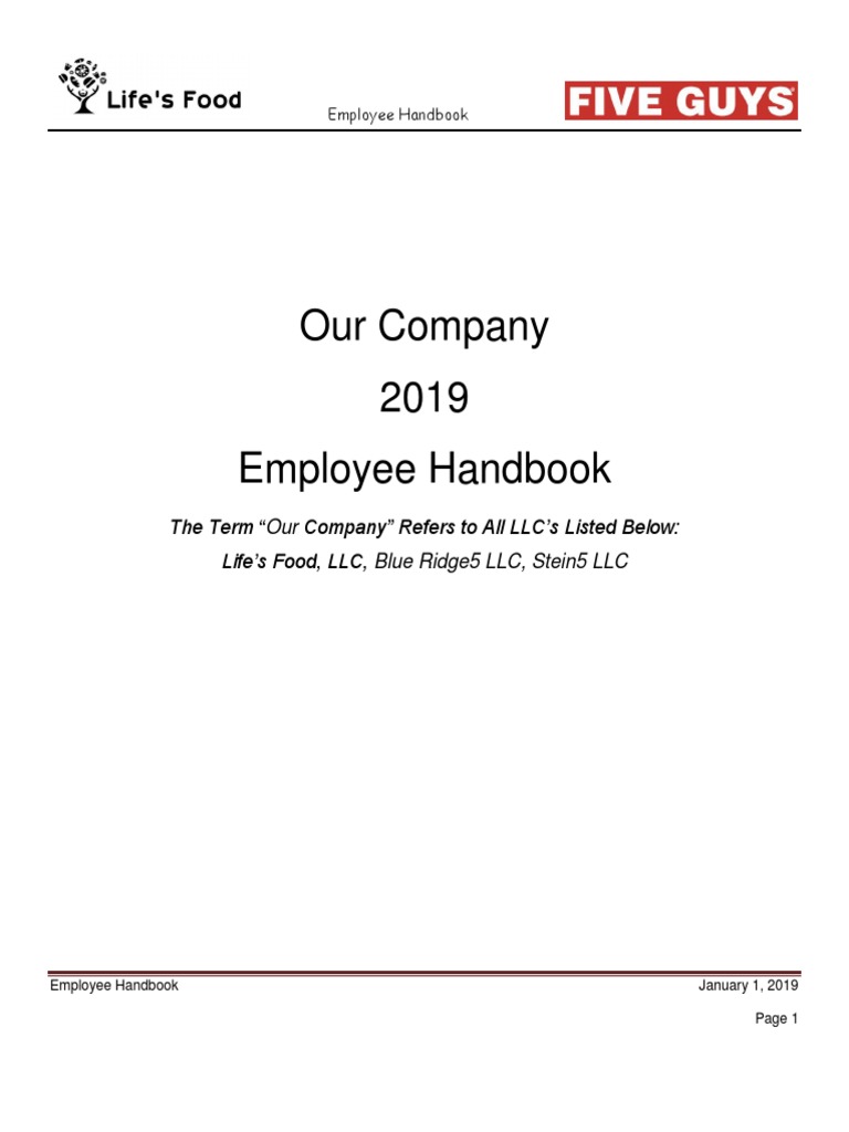 2019 FG Company Employee Handbook 3 | PDF | Payroll | Sexual Harassment