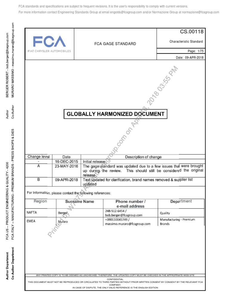 CS.00118-2018 (Fca) | PDF | Specification (Technical Standard ...