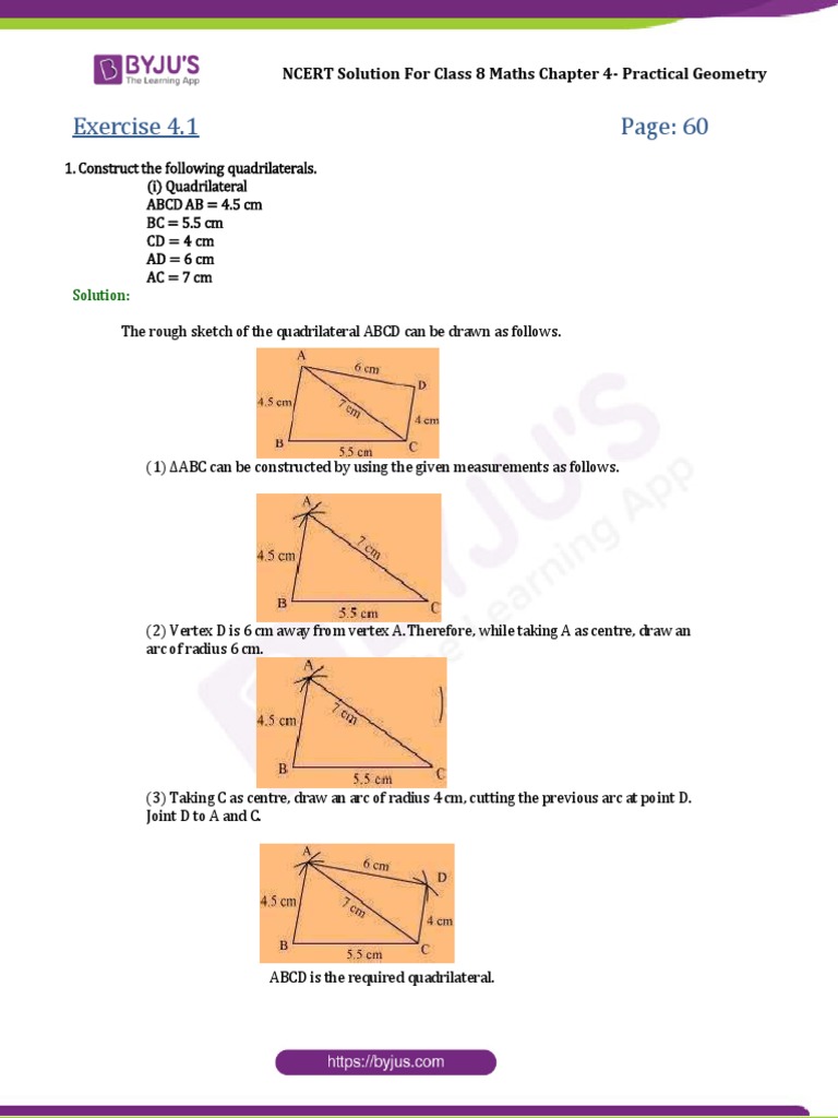 Ncert Solutions For Class 8 Maths Chapter 4 | PDF | Rectangle ...