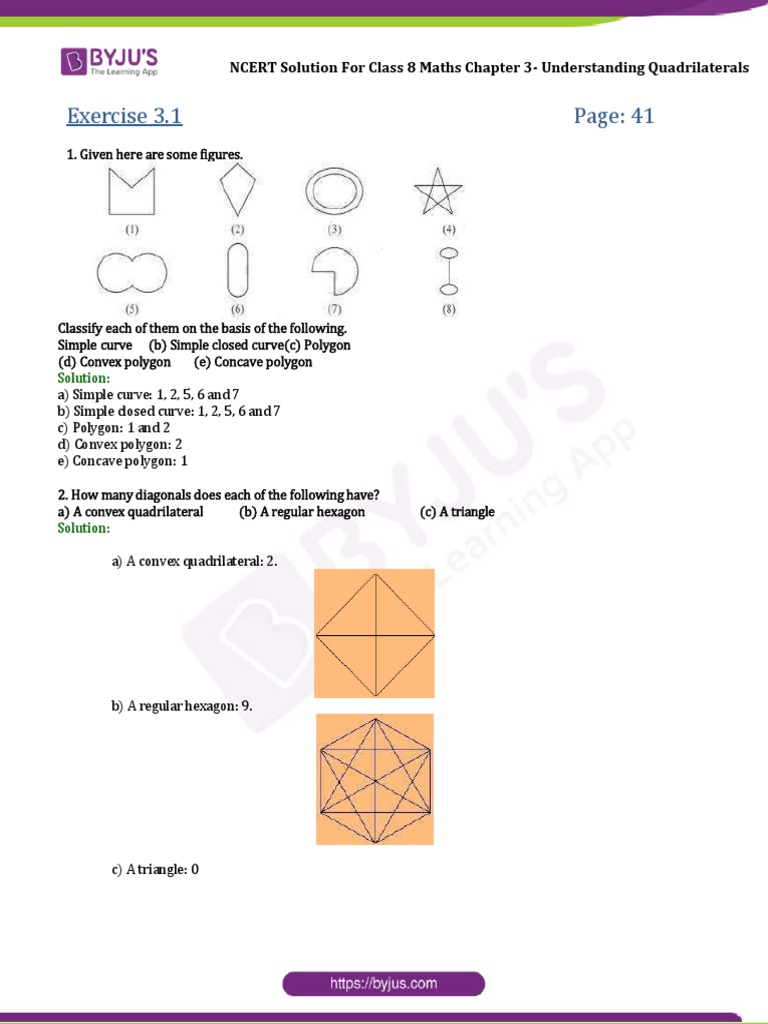 Ncert Solutions Dec2020 For Class 8 Maths Chapter 3 | PDF | Rectangle | Elementary Geometry