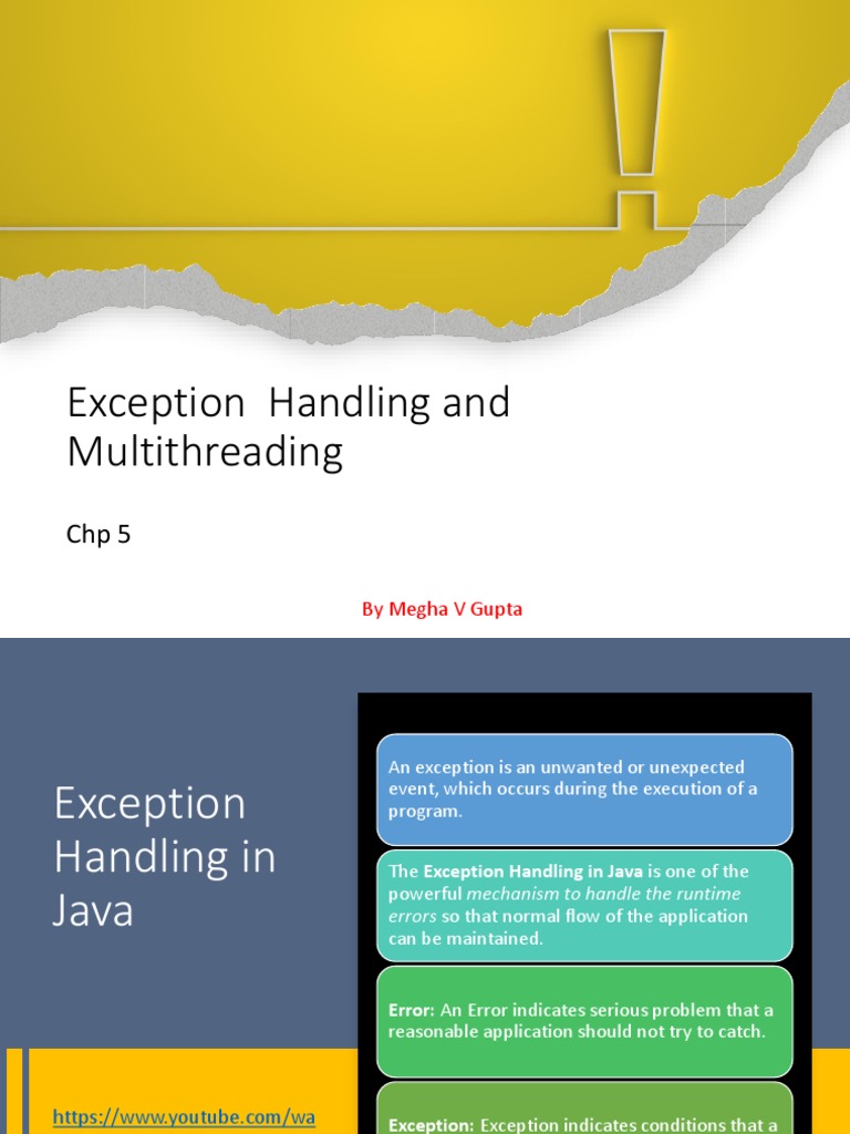 CH 5. Exception Handling & Multithreading | PDF | Thread (Computing ... CH 5. Exception Handling & Multithreading | PDF | Thread (Computing ...