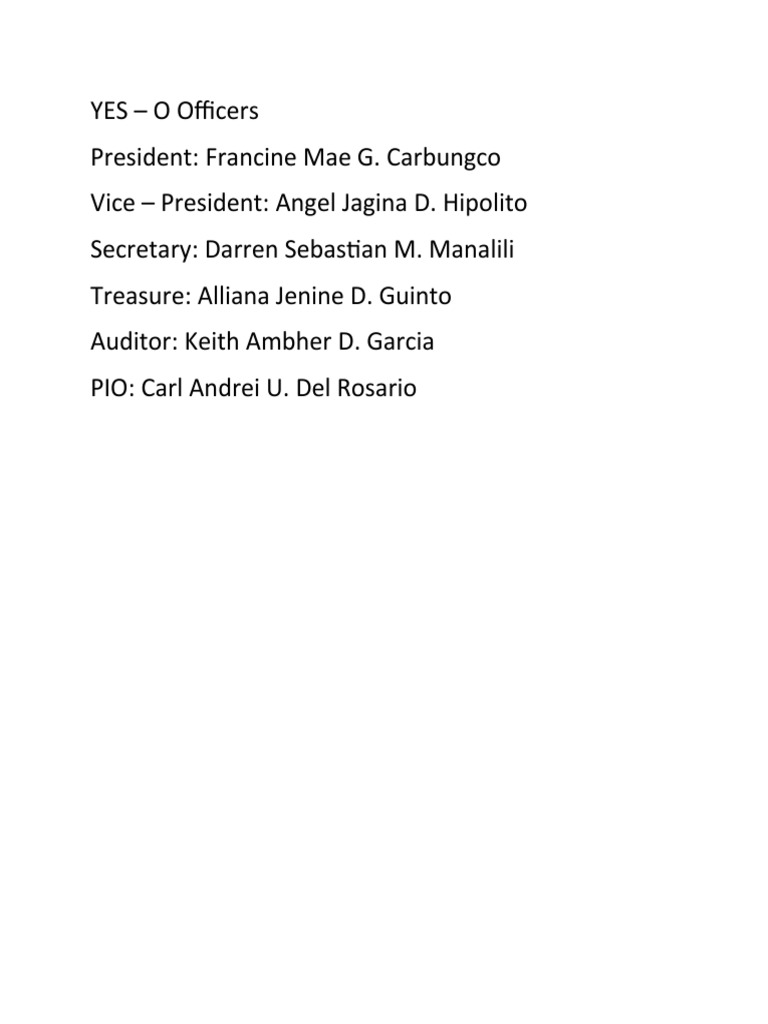 YES - O Officers | PDF