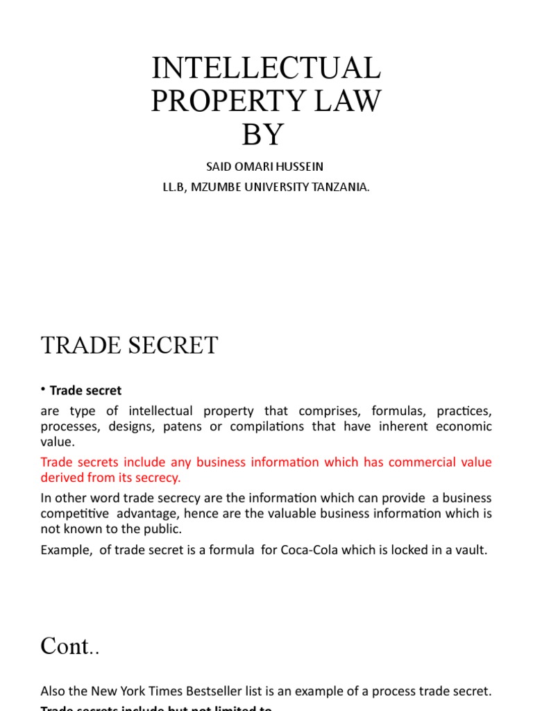 An Overview of Trade Secret Law and the Requirements for Trade Secret ...