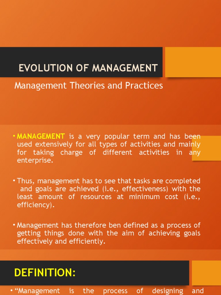Evolution of Management | PDF | Bureaucracy | Interdisciplinarity