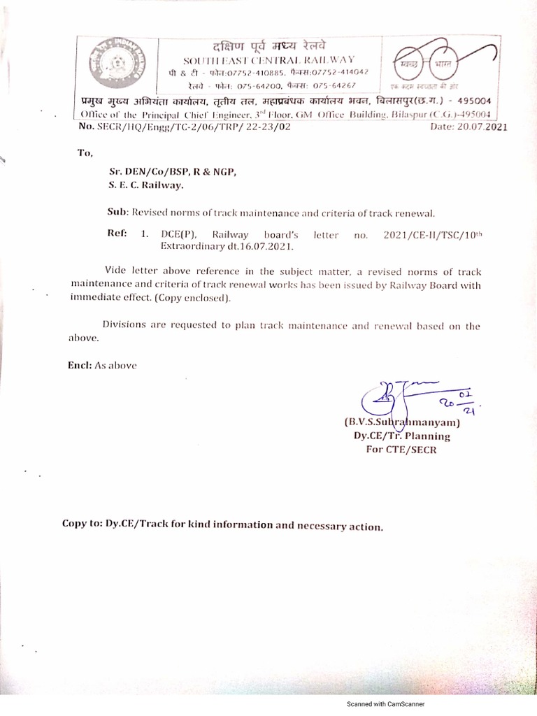 Revised Norms of Track Renewal Works | PDF | Track (Rail Transport ...