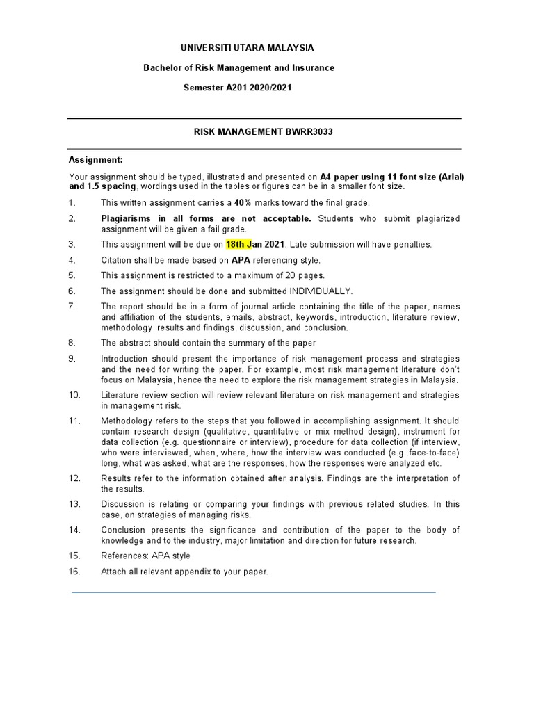 Assignment 4 | PDF | Risk Management | Risk
