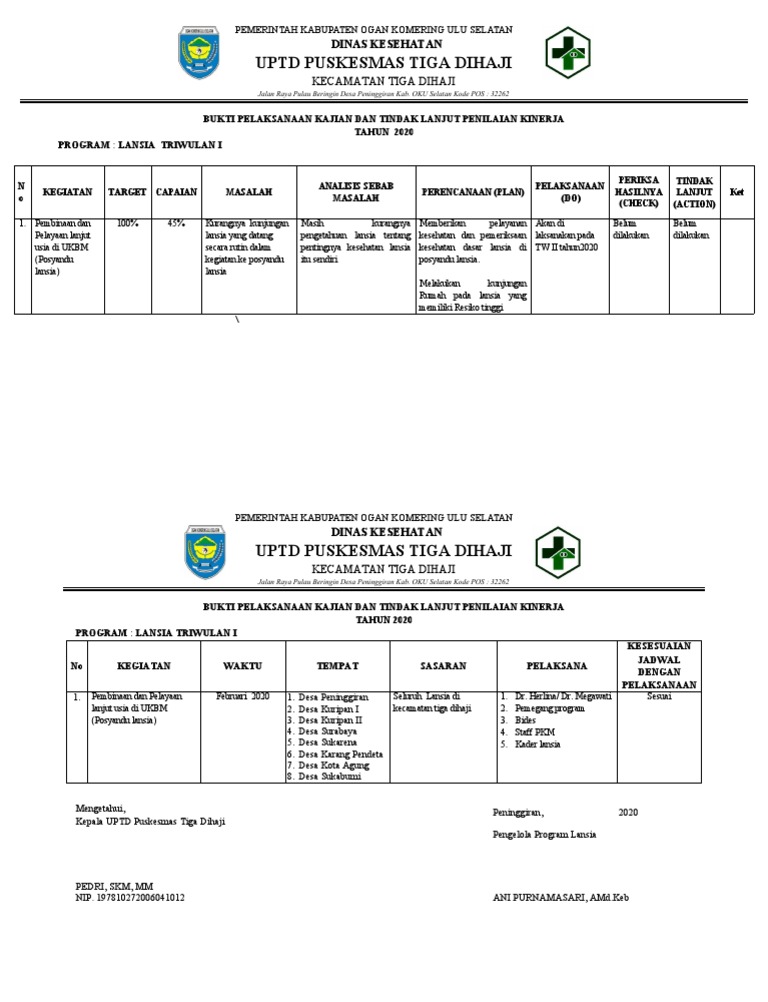 PDCA Lansia TW 1 | PDF