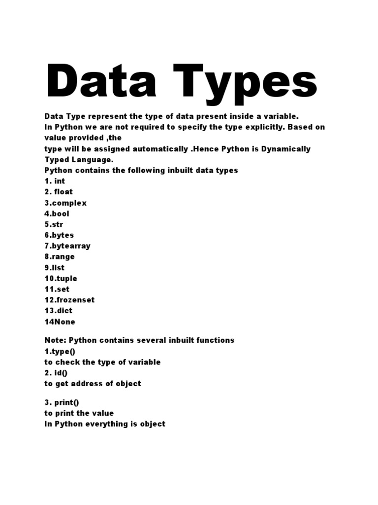 Data Types | PDF | Boolean Data Type | Integer (Computer Science)