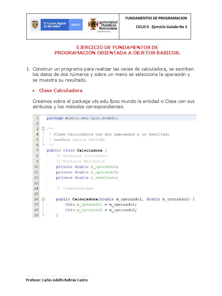 Ejercicioguiado03 Java Pdf Lenguaje De Programación Objeto Informática