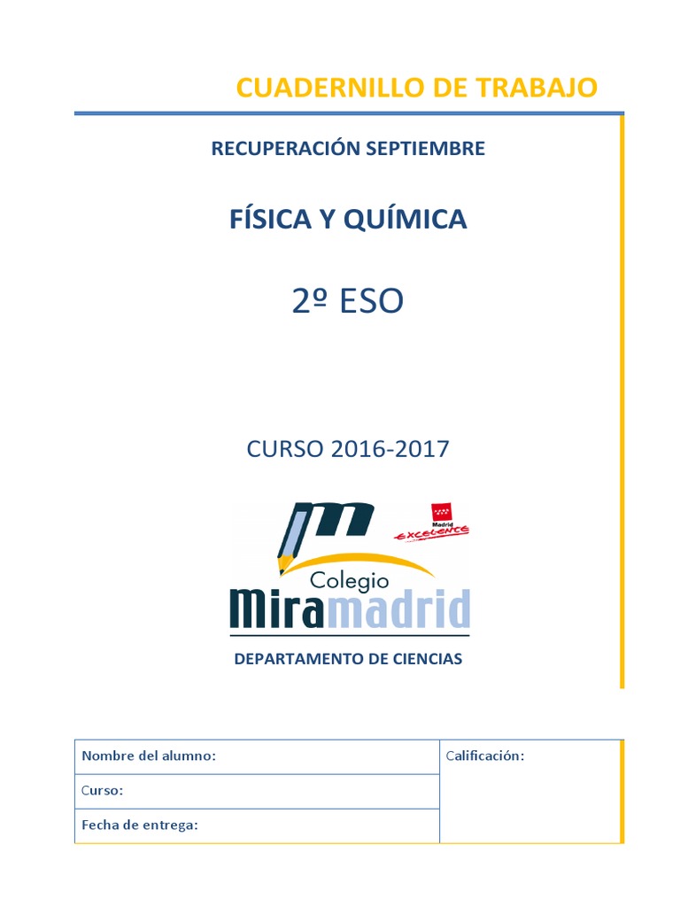 Cuadernillo de Física y Química 2º ESO | PDF | Átomos | Protón