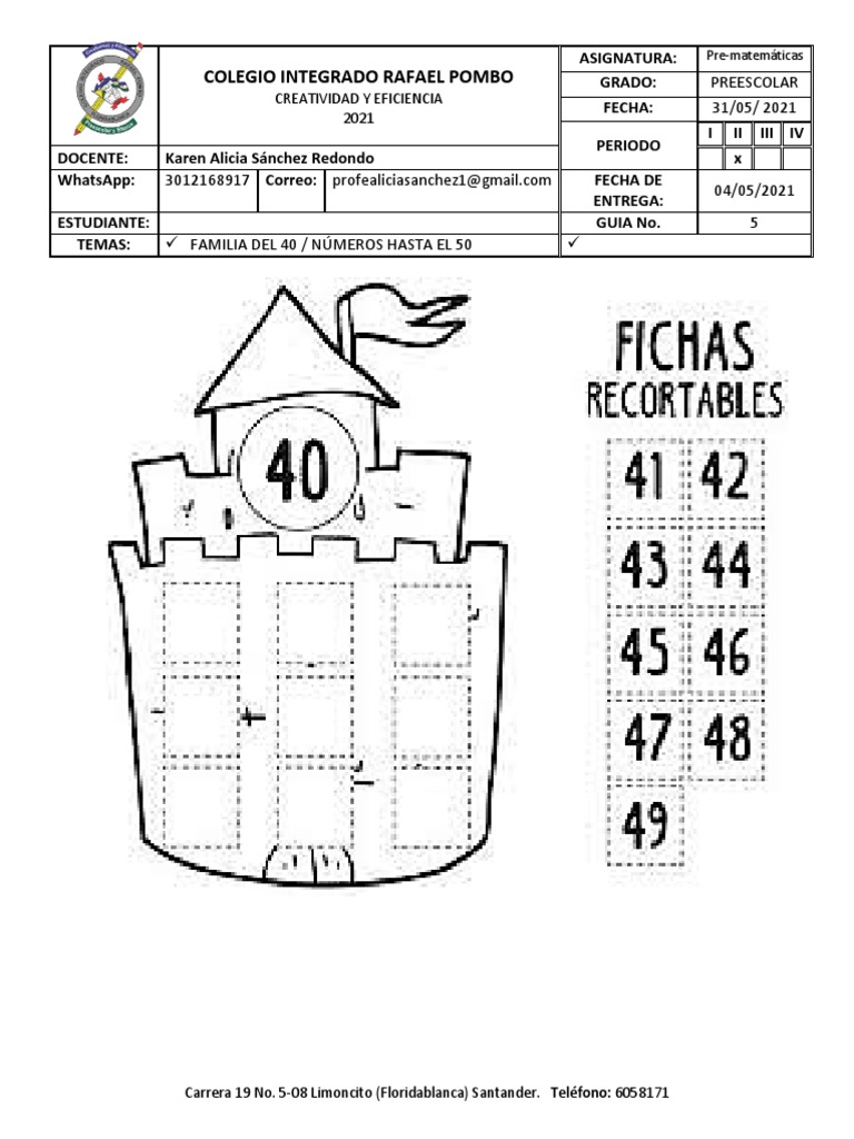 Guía de Pre-matemáticas para Preescolar | PDF
