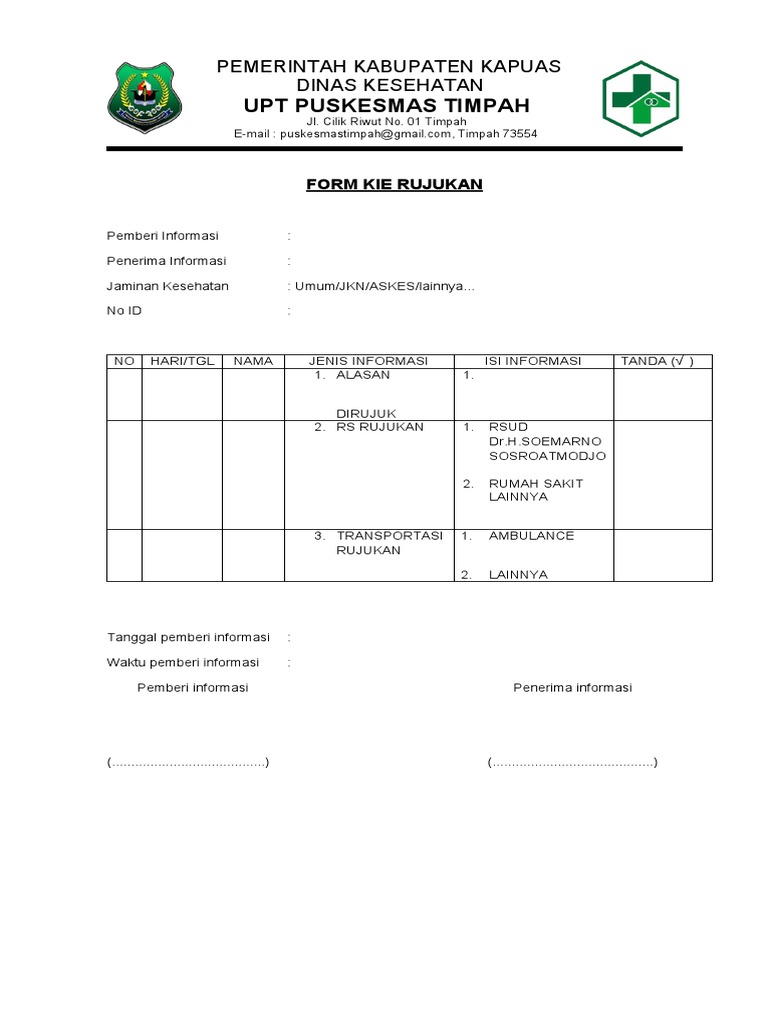Formulir KIE Rujukan Pasien Puskesmas | PDF