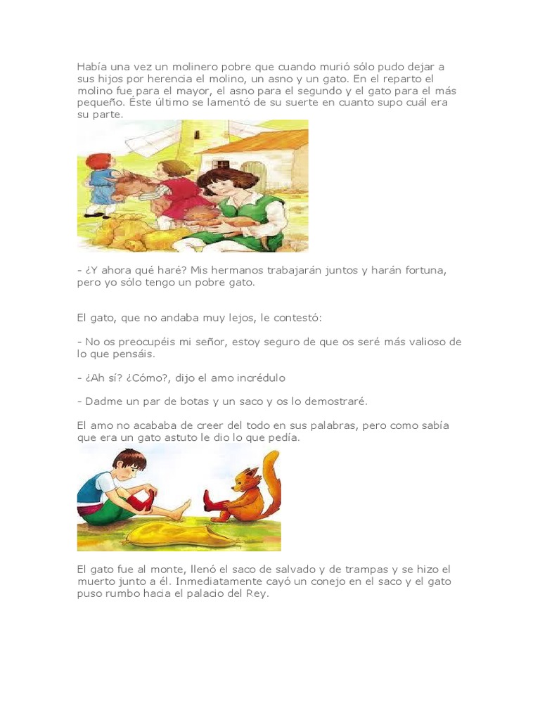 Había Una Vez Un Molinero Pobre Que Cuando Murió Sólo Pudo Dejar A Sus ...