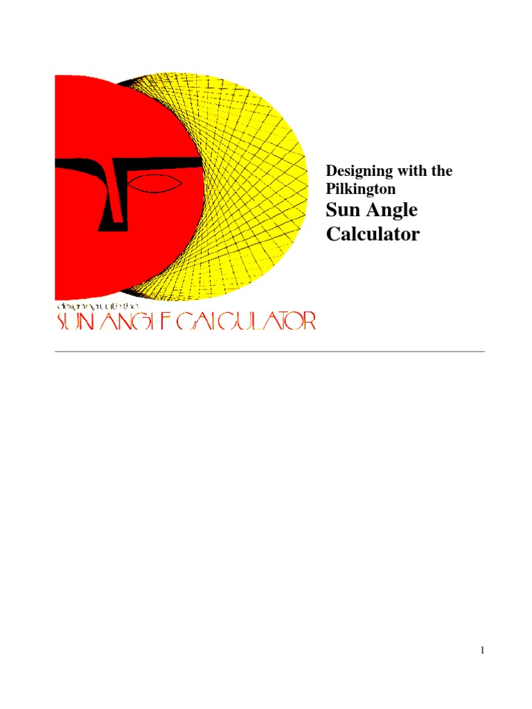 Sun Angle Calculator: Designing With The Pilkington | PDF | Teaching ...