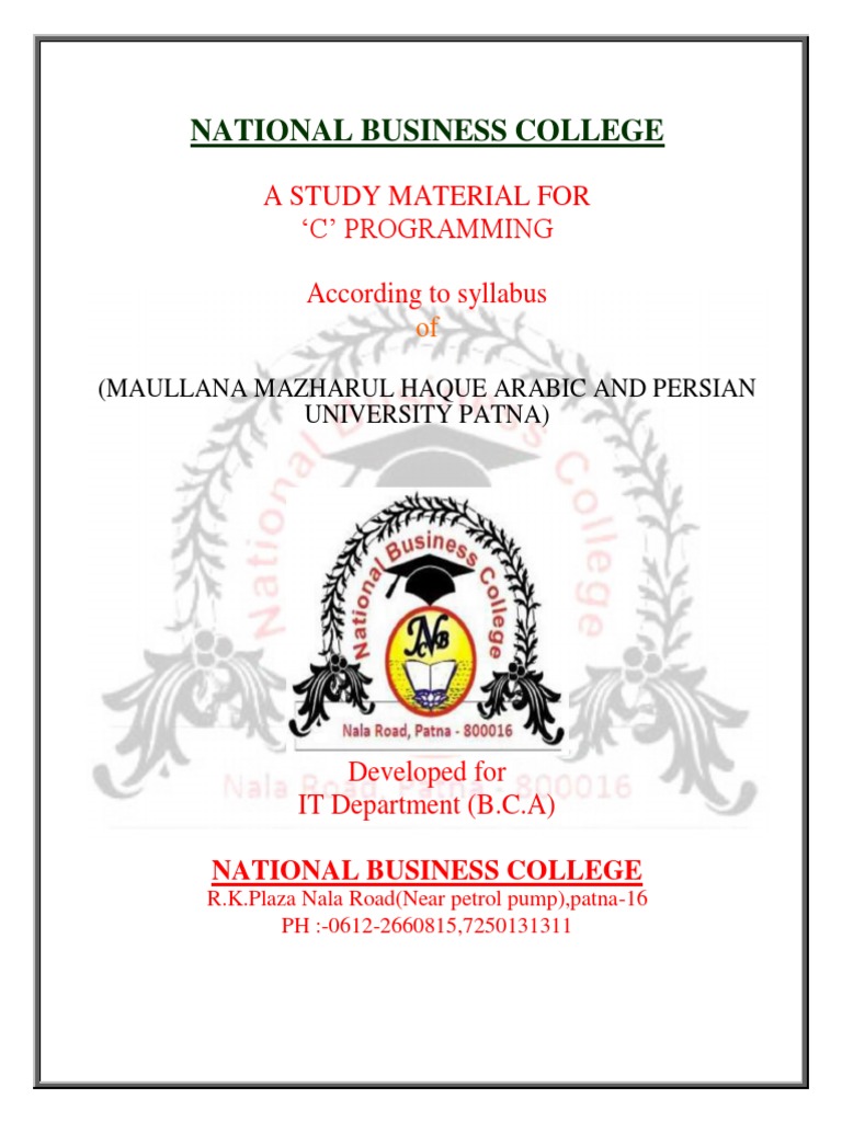 National Business College: A Study Material For C' Programming According To Syllabus | Download ...