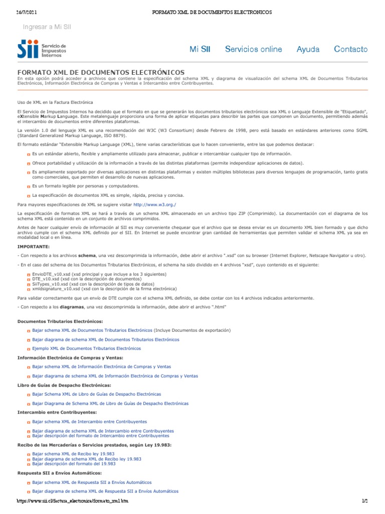 Formato XML de Documentos Electronicos | PDF | Xml | Lenguaje de marcado
