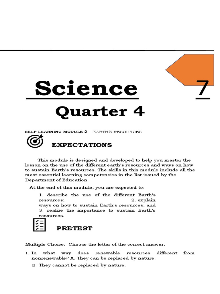 SCIENCE 7 Q4 SLM2 14 pRINTABLE eNERGY rESOURCES | PDF | Fuels | Resource