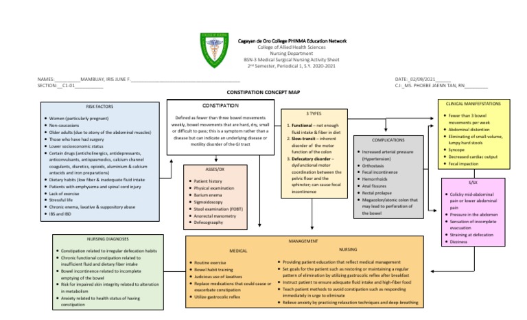 Constipation Concept Map | PDF | Constipation | Gastroenterology