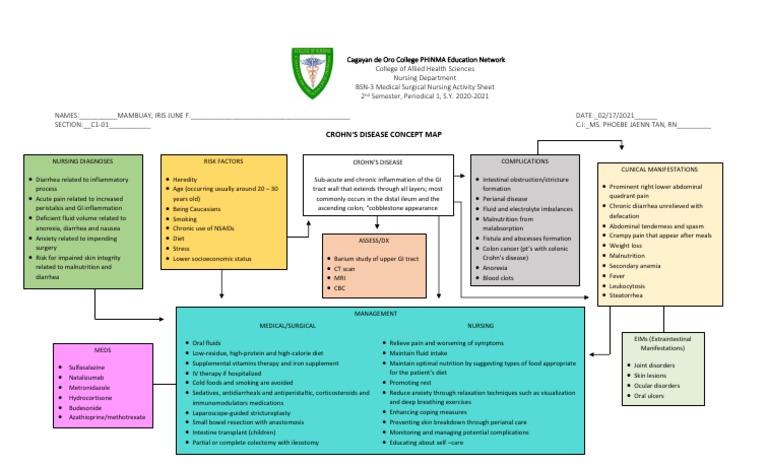 Crohn'S Disease Concept Map | PDF | Crohn's Disease | Clinical Medicine