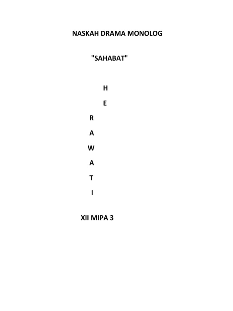 Naskah Drama Monolog Herawati | PDF | Puisi