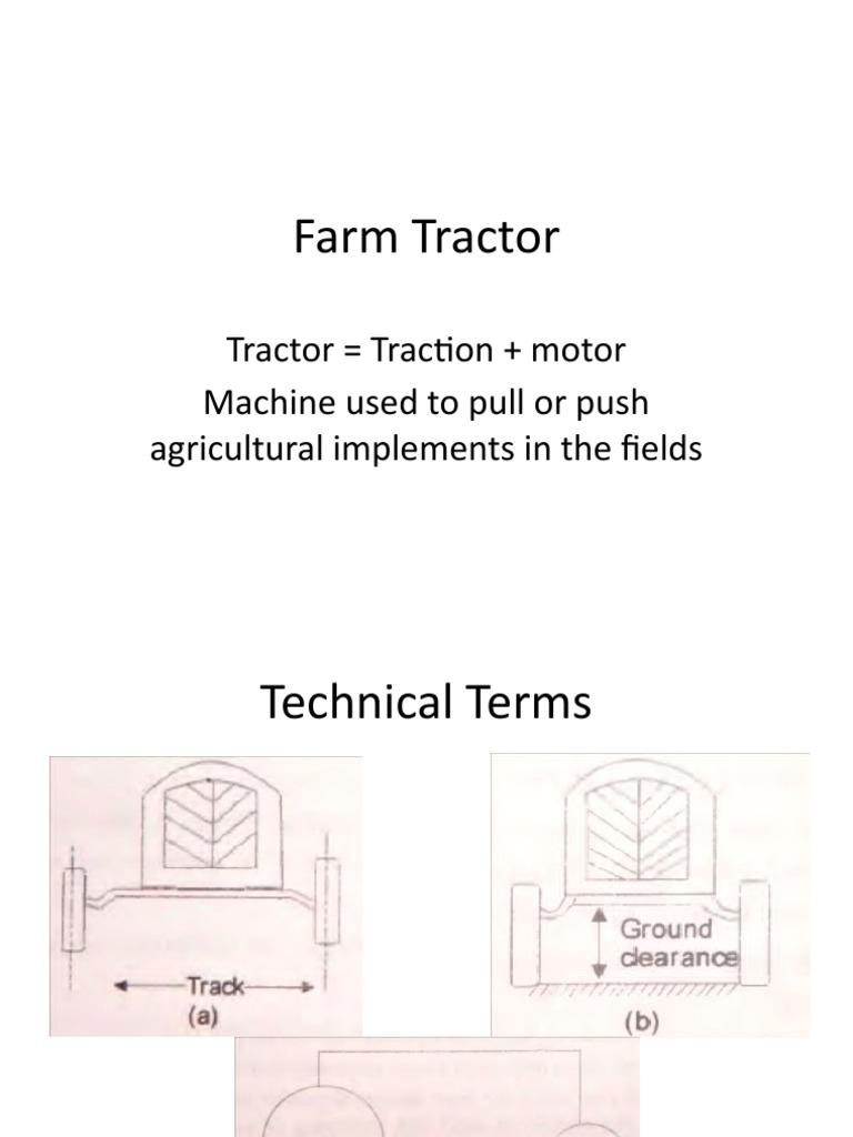 Farm Tractor: Tractor Traction + Motor Machine Used To Pull or Push ...