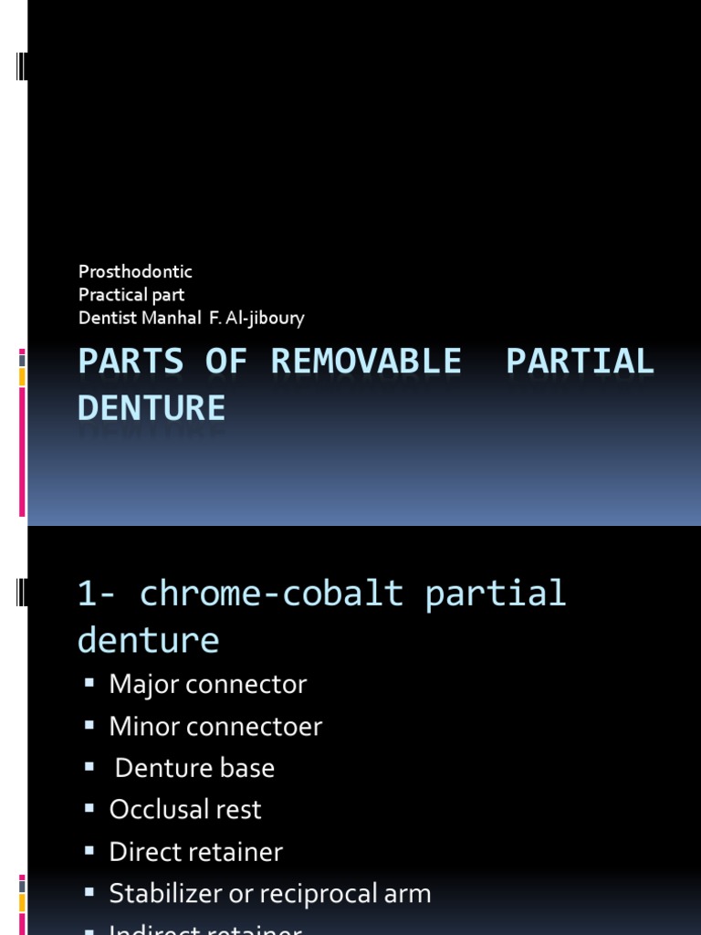4 Parts of Removable Partial Denture | PDF