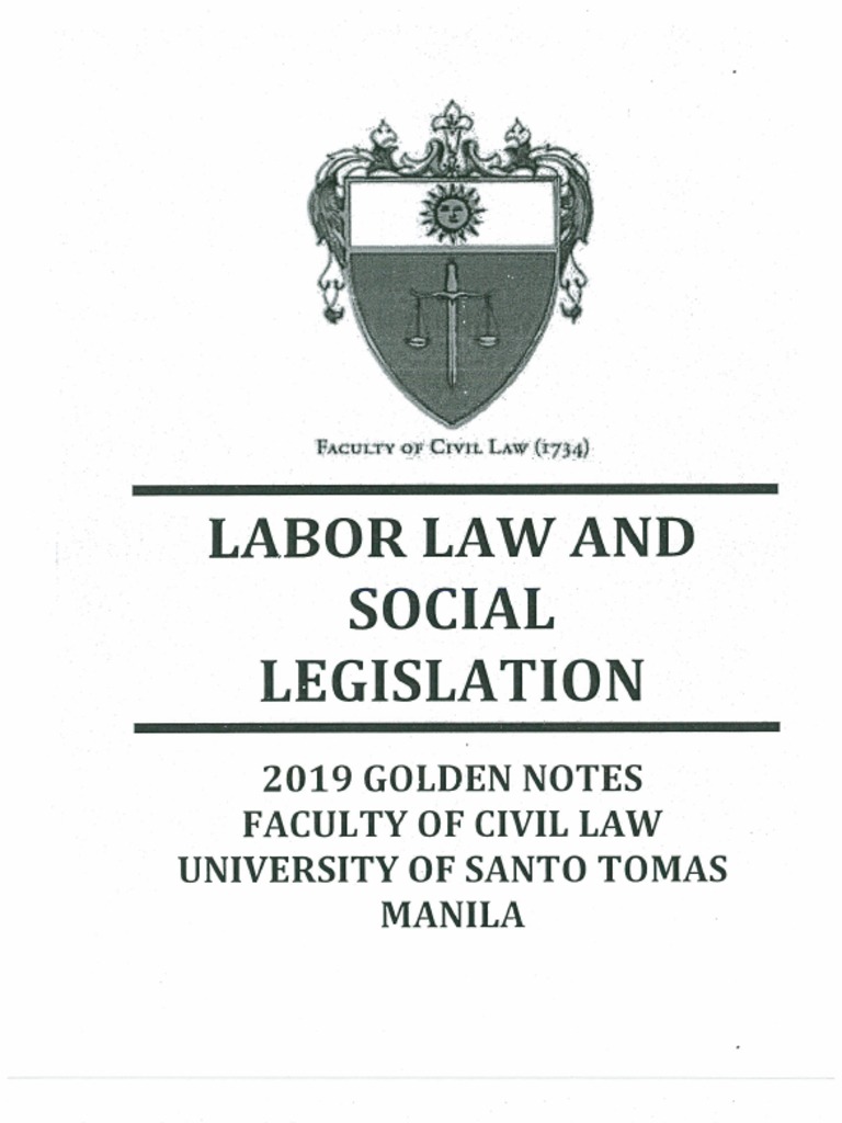 Golden Notes - Labor Law and Social Legislation | PDF