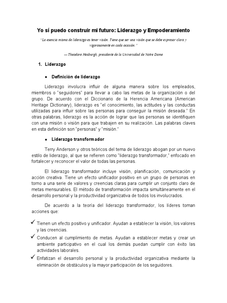 Liderazgo y Empoderamiento | PDF | Empoderamiento | Liderazgo