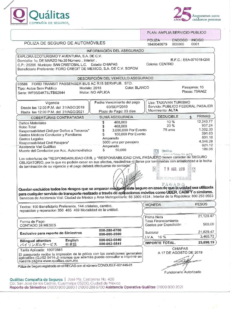 Poliza Qualitas | PDF