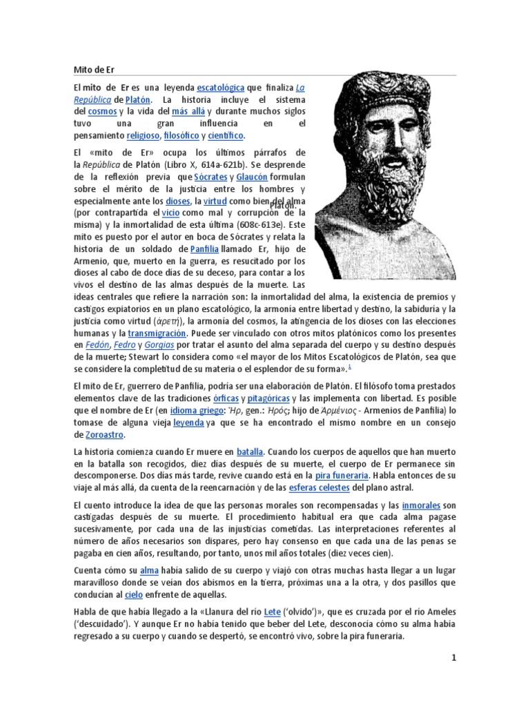 Mito de Er | PDF | Platón | Metafísica