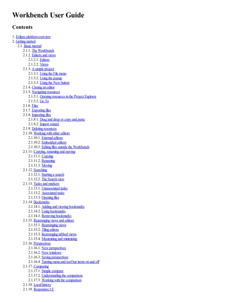 Abridged Eclipse Mars (4.5) Documentation Workbench User Guide | PDF | Computer File | Menu ...