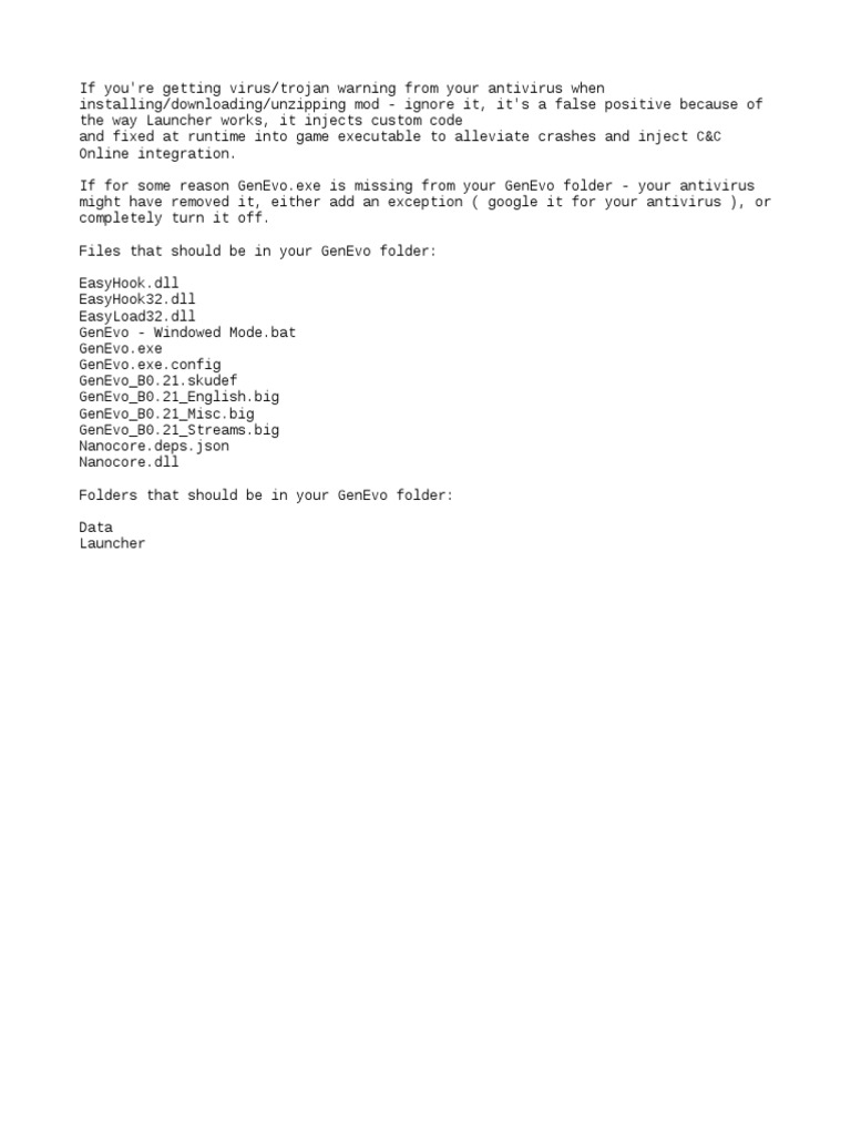 False Virus Warning or Exe Is Missing | PDF