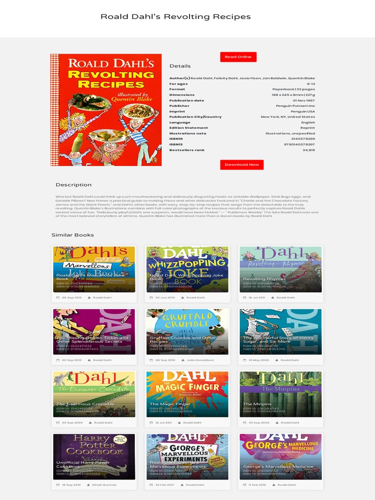 Roald Dahls Revolting Recipes | PDF | Food And Drink | Books