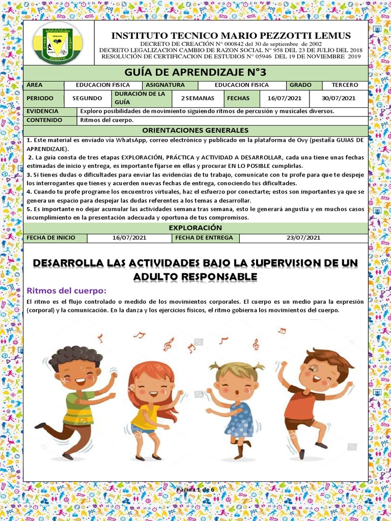 3 Guia Edu Fisica Tercero - Ritmos Del Cuerpo | PDF | Ritmo