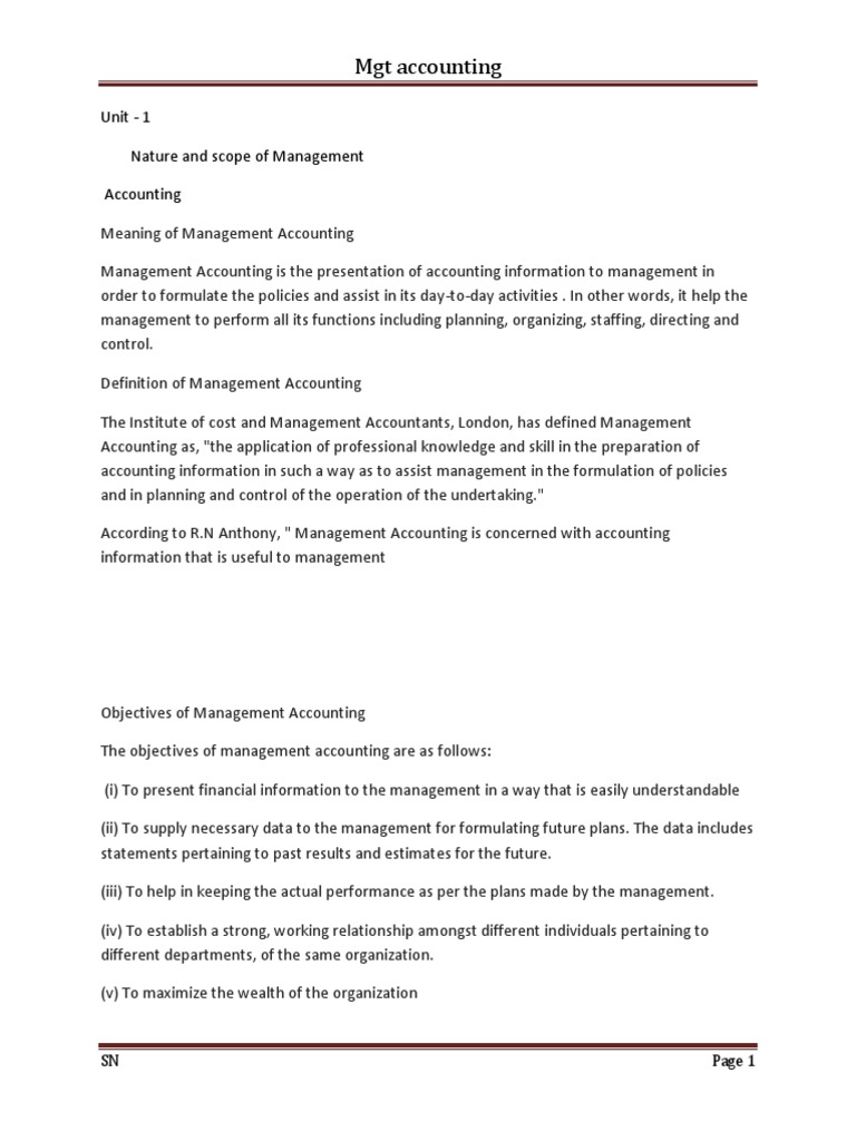 Management Accounting | PDF | Management Accounting | Valuation (Finance)