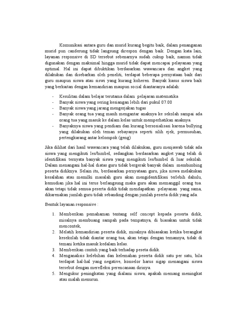 Analisis Layanan Responsif | PDF