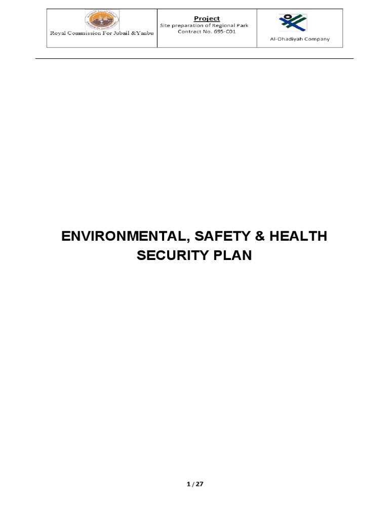 Environmental, Safety & Health Security Plan | PDF | Security Guard ...