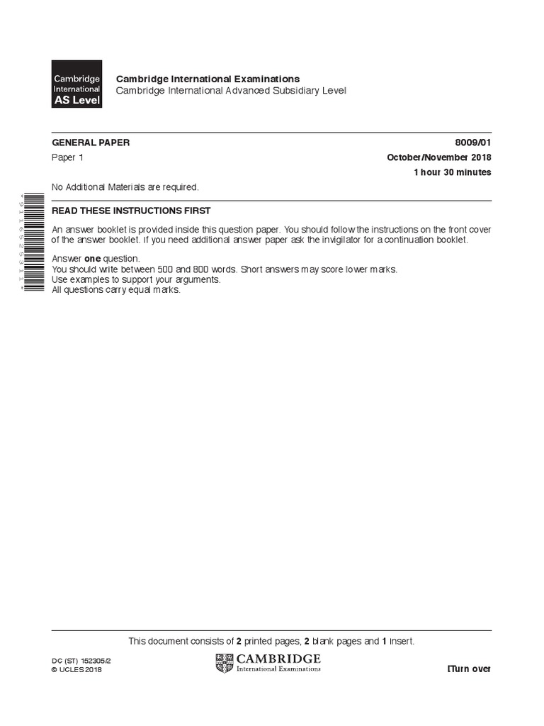 Cambridge International Advanced Subsidiary Level | PDF | Copyright | Communication