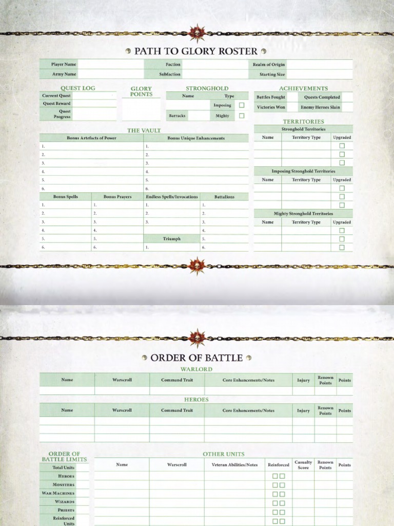 Path To Glory Roster | PDF