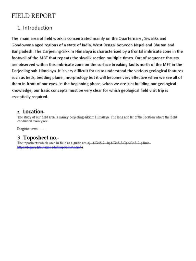 Geological Field Report: Darjeeling-Sikkim | PDF | Sedimentary Rock ...