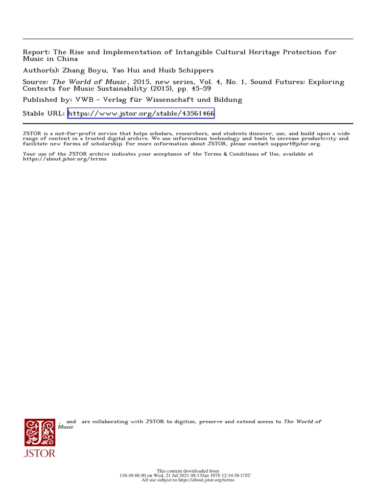 Report - The Rise and Implementation of Intangible Cultural Heritage ...