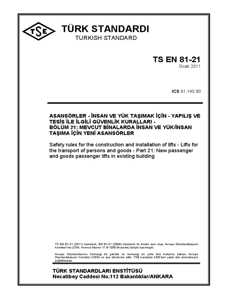 TS en 81-21 | PDF