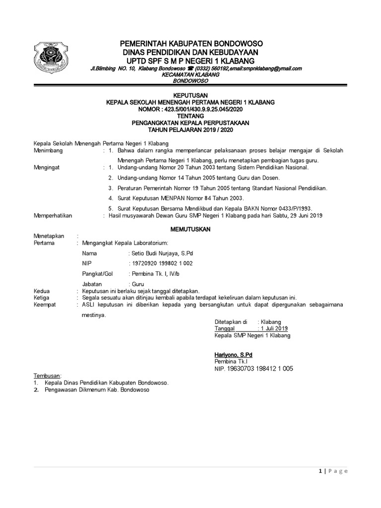 SK Perpus 19-20 | PDF