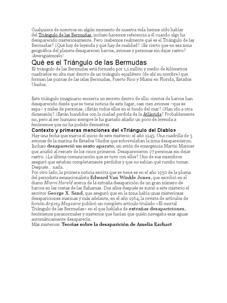 El Triangulo de Las Bermudas Mito o Realidad | PDF | Calabozo | Atlantis