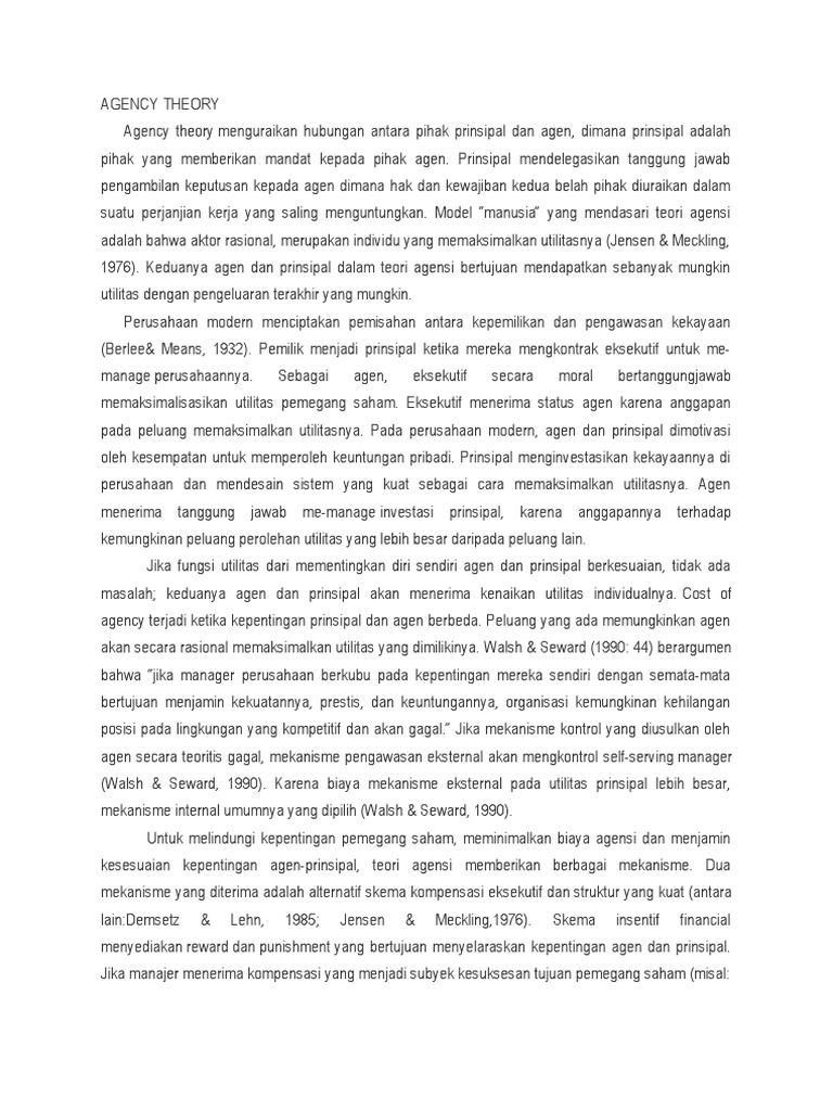 Agency Theory | PDF